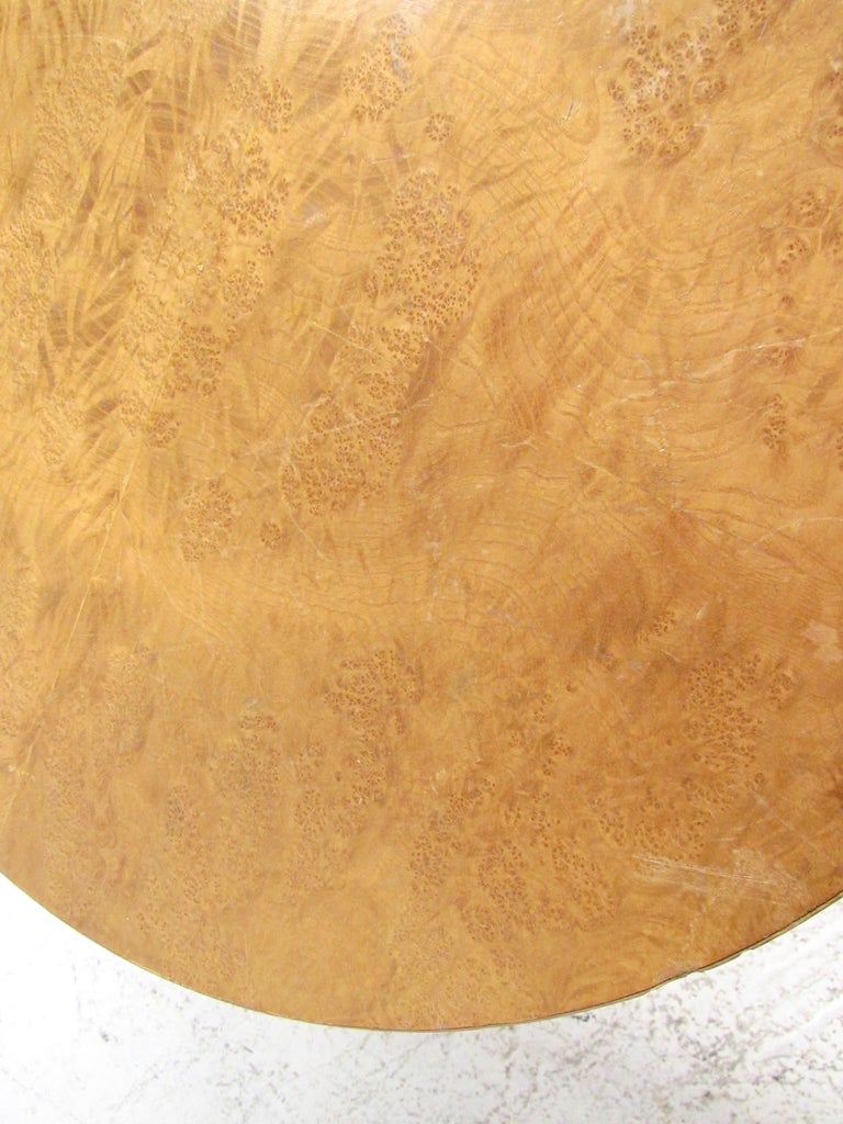 Pair of Mid-Century Modern Cylinder End Tables in Burl Finish For Sale ...