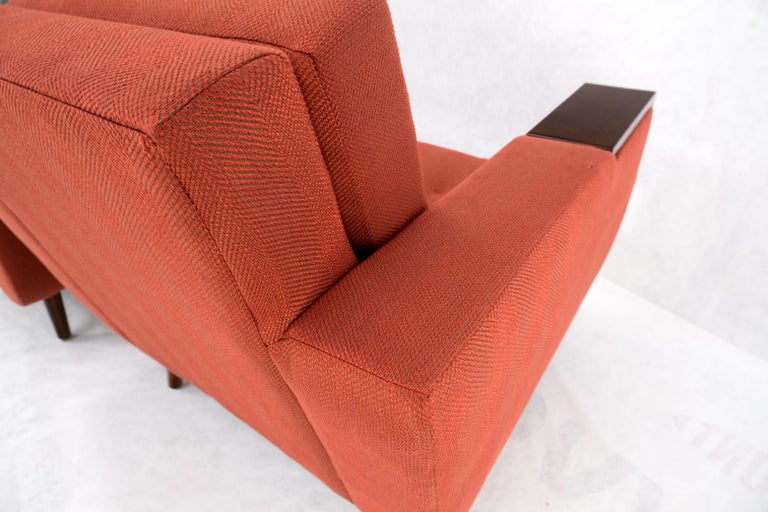 Pair of Mid-Century Modern Deep Seats Lounge Club Chairs Wood Arms Mint ...