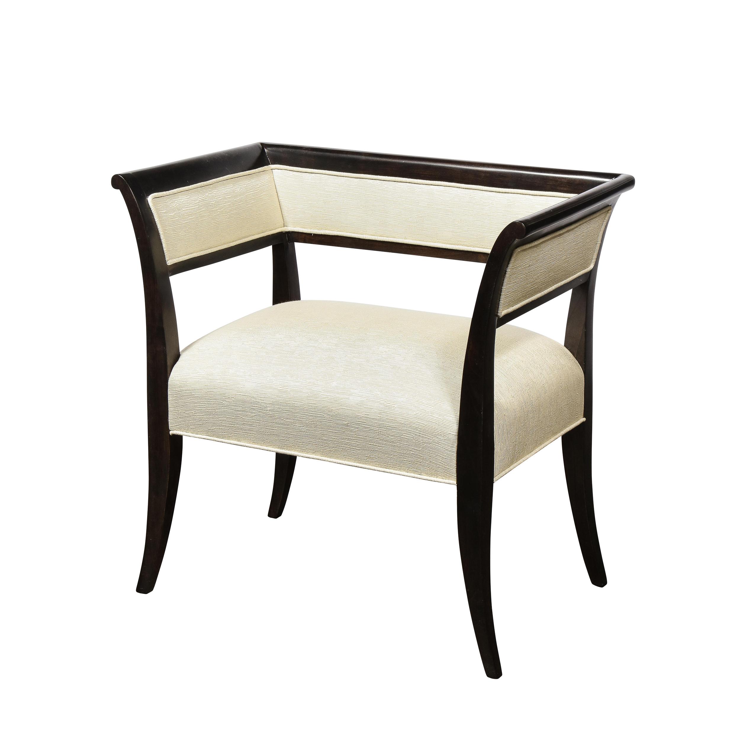 Pair of Mid-Century Modern Ebonized Walnut Arm Benches in Holly Hunt ...