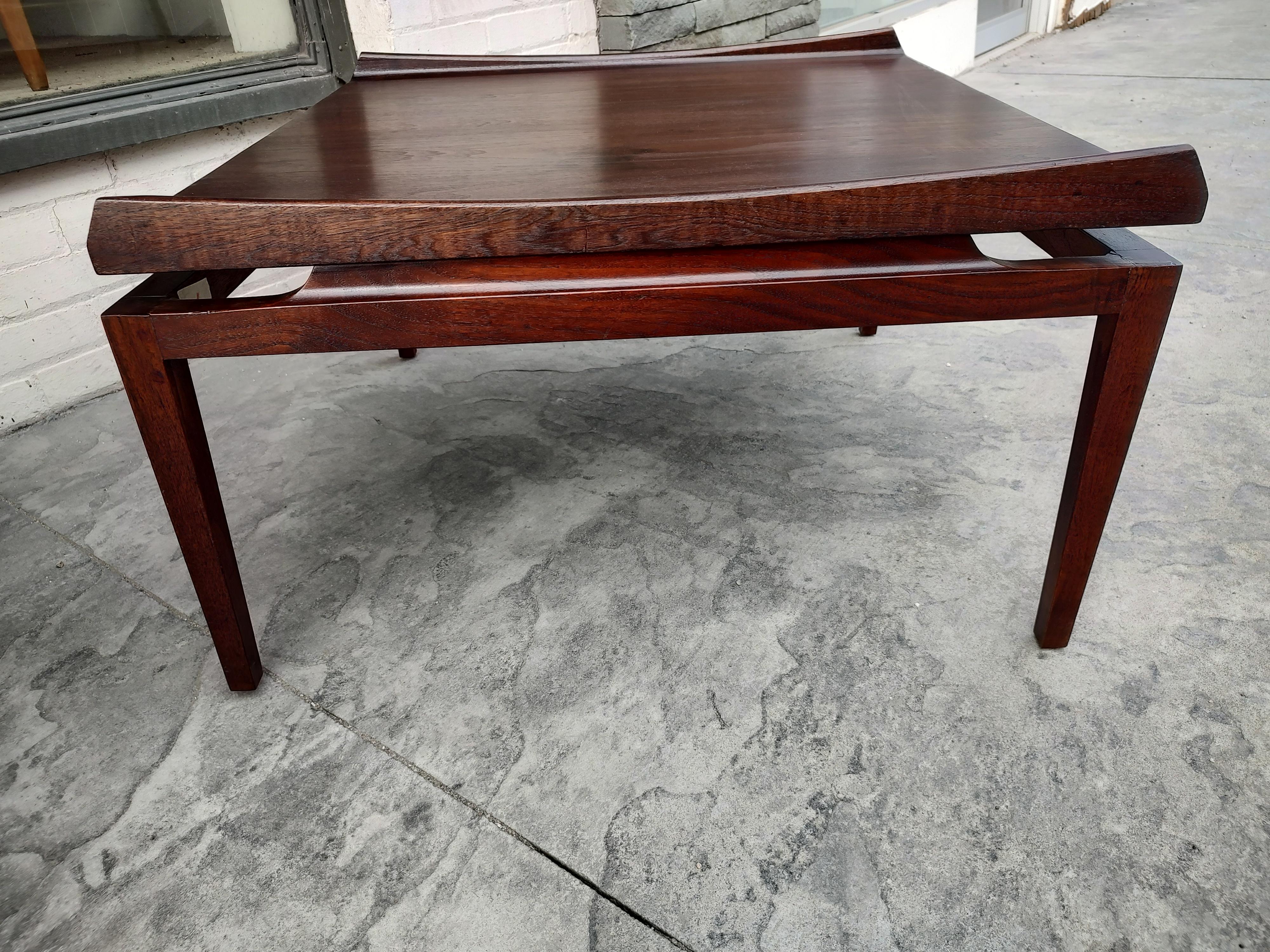 Pair of Mid Century Modern Floating Top End / Cocktail Tables by Jens Risom For Sale at 1stDibs