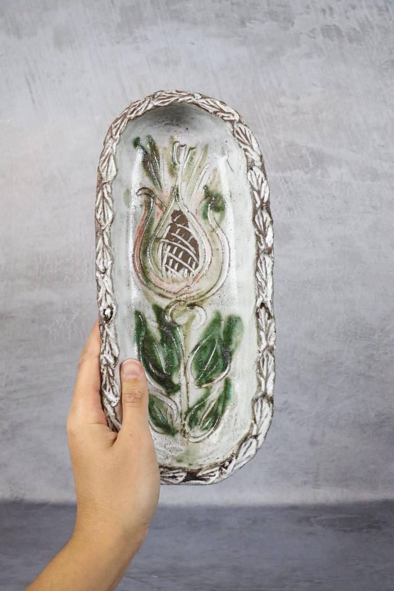 Pair of Mid-Century Modern French Ceramic Decorative Trays Albert Thiry ...