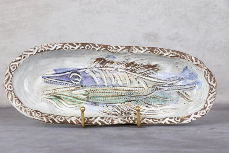 Pair of Mid-Century Modern French Ceramic Decorative Trays Albert Thiry ...
