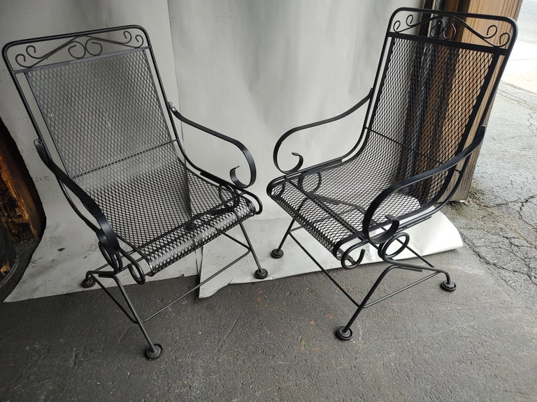 Pair of Mid-Century Modern Garden Spring Mesh Lounge Chairs by Russell ...