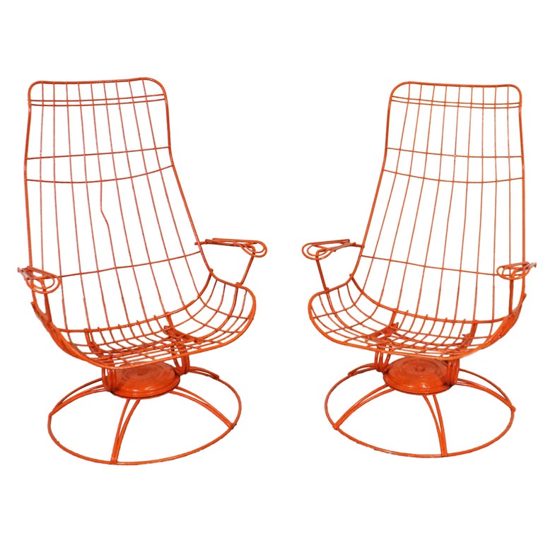 Pair of Mid-Century Modern Homecrest Riviera Siesta Swivel Rocker ...
