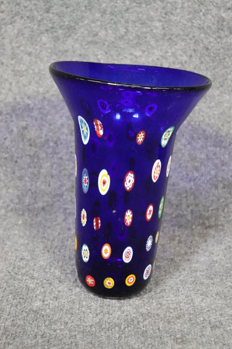 Pair of Mid-Century Modern Italian Art Glass Murano Multi Colored Blue ...