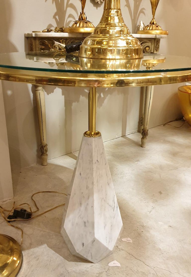 Pair of Mid-Century Modern Italian Coffee Tables in White Carrara ...