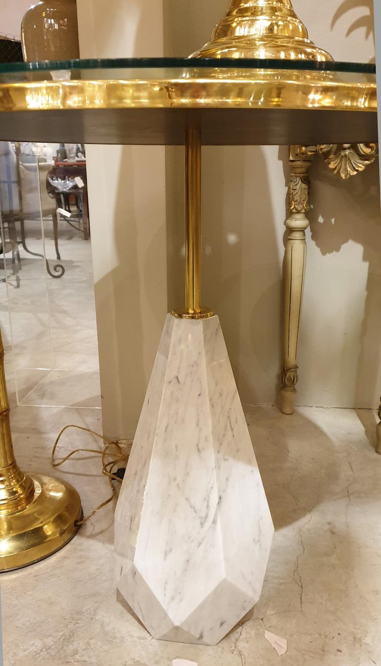 Pair of Mid-Century Modern Italian Coffee Tables in White Carrara ...