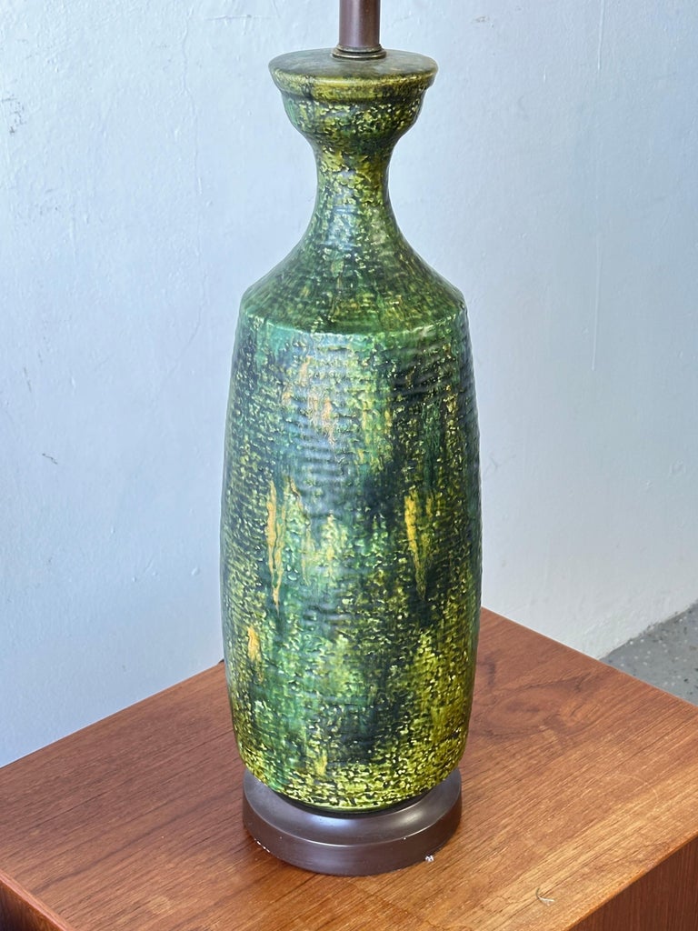 Pair of Mid-Century Modern Lemon and Lime Ceramic Table Lamps Yellow ...