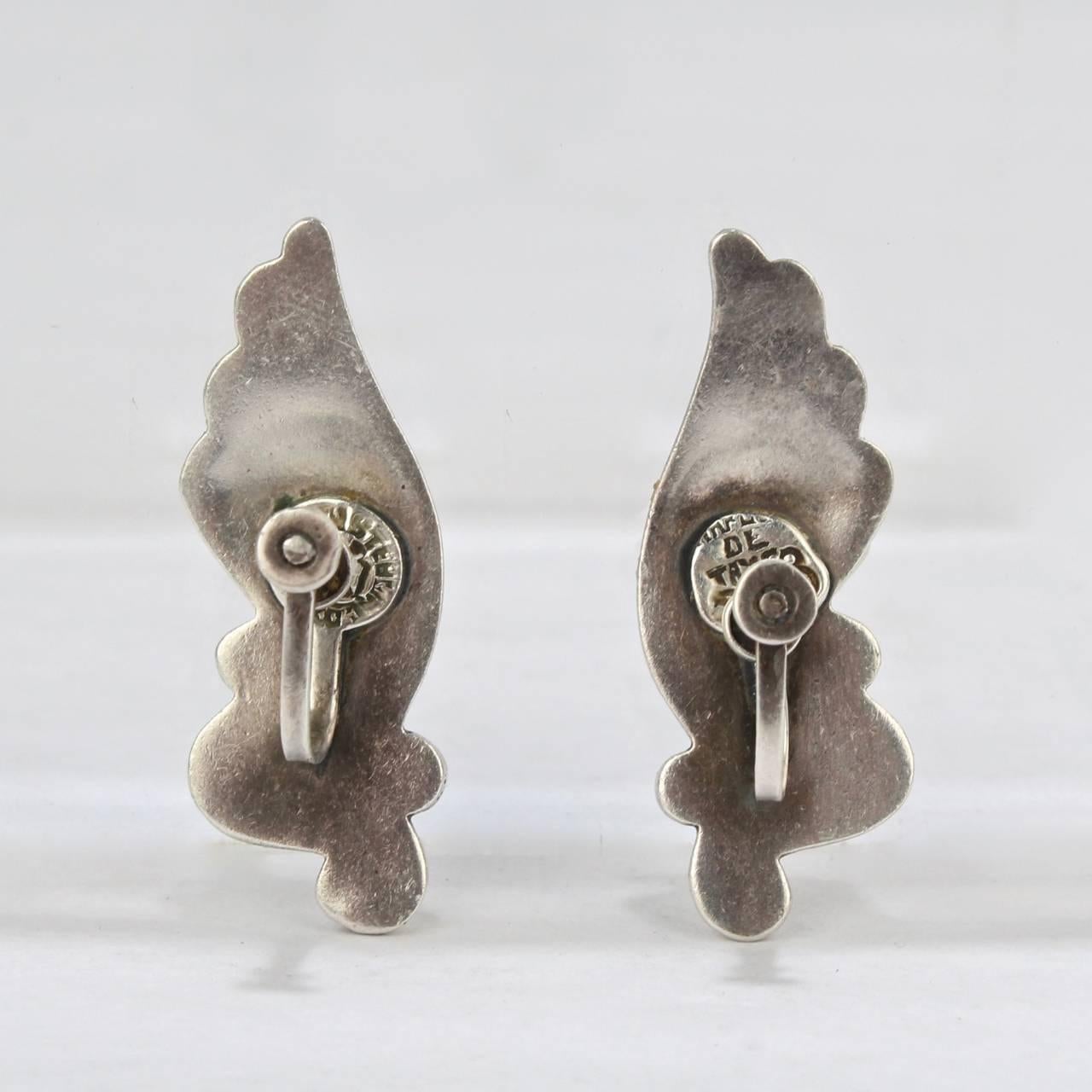 Pair of Mid-Century Modern Margot de Taxco Mexican Sterling Silver ...