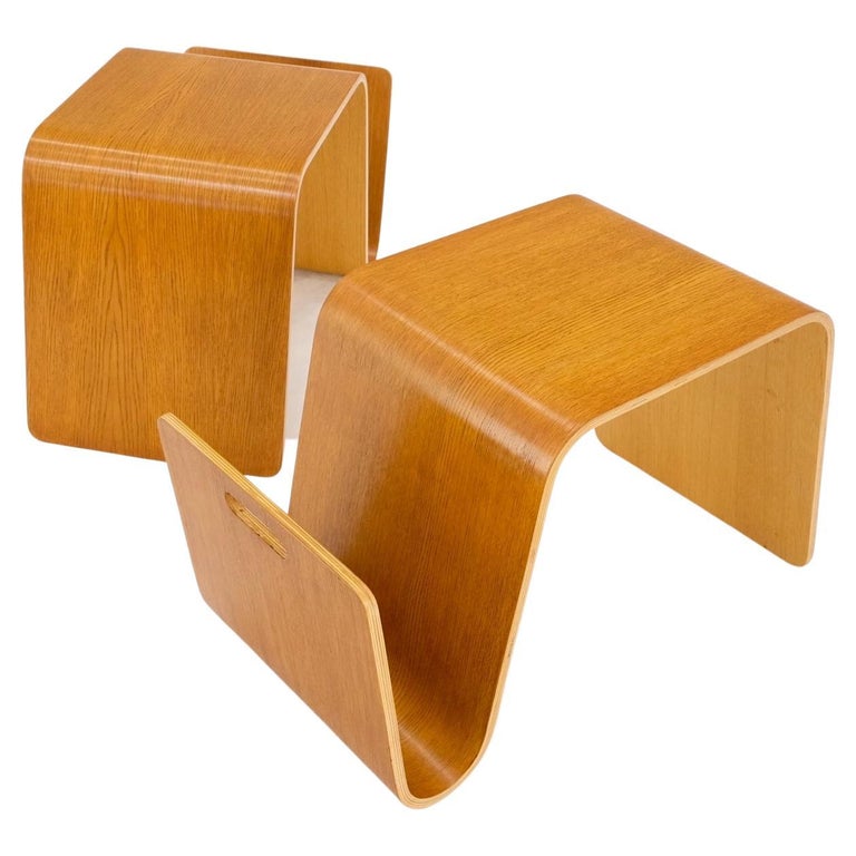 Pair of Mid-Century Modern Molded Plywood End Tables Magazine Racks ...