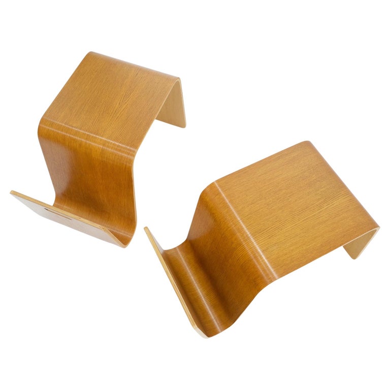 Pair of Mid-Century Modern Molded Plywood End Tables Magazine Racks ...