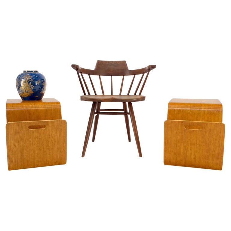 Pair of Mid-Century Modern Molded Plywood End Tables Magazine Racks ...