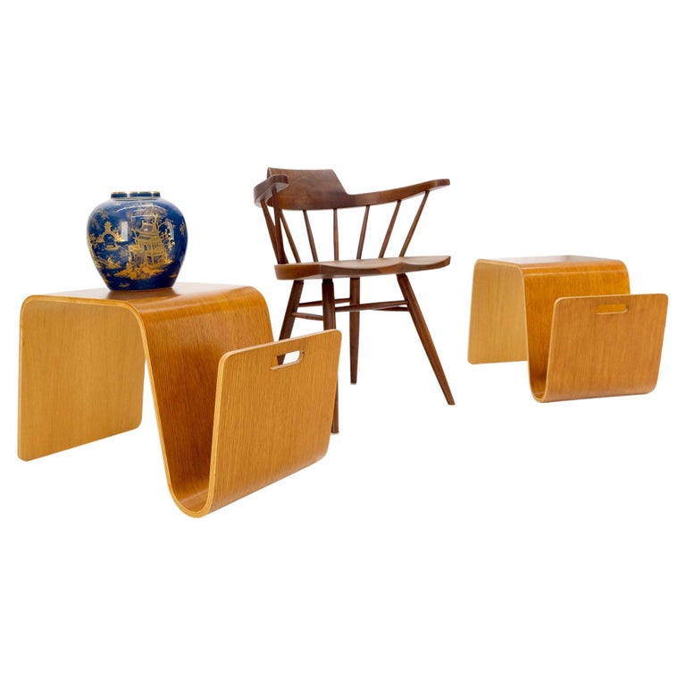 Pair of Mid-Century Modern Molded Plywood End Tables Magazine Racks ...