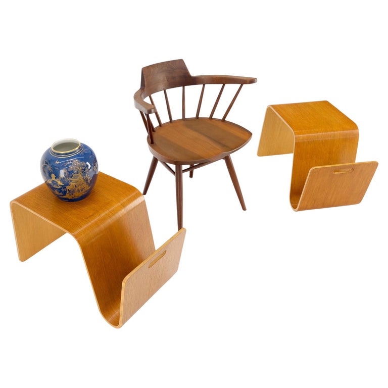 Pair of Mid-Century Modern Molded Plywood End Tables Magazine Racks ...