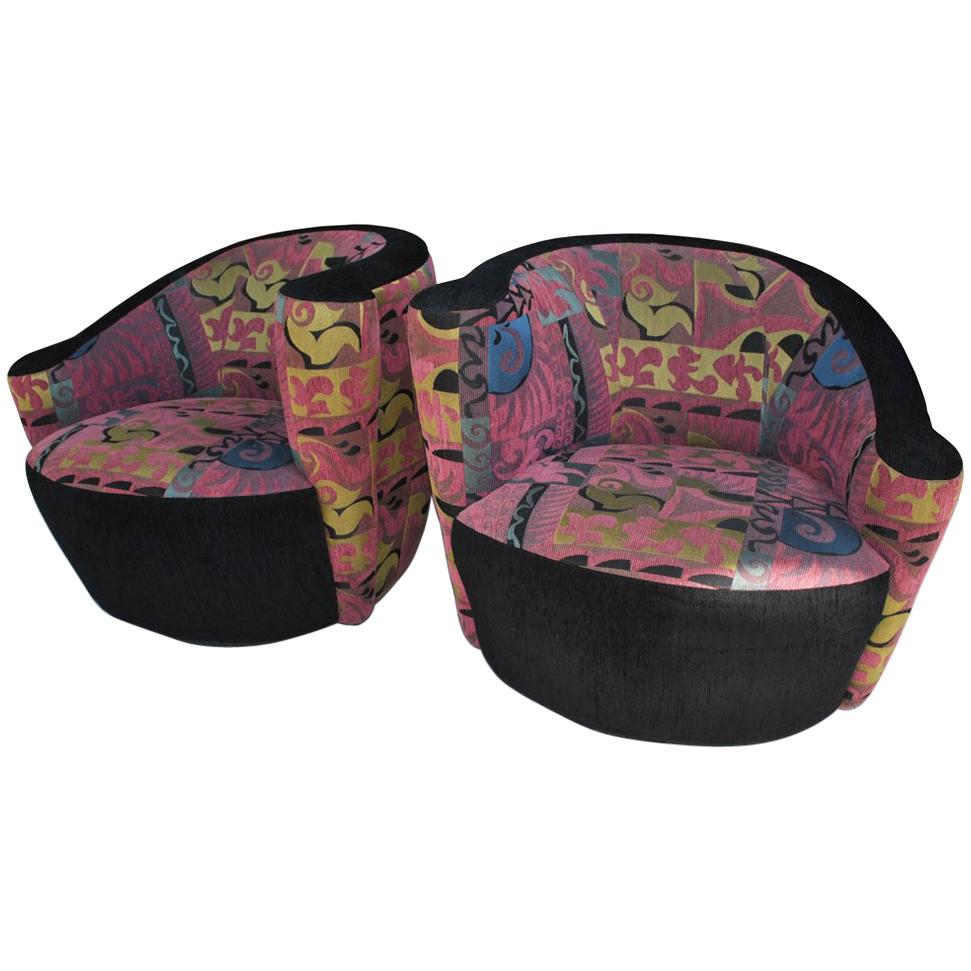 Pair of Mid-Century Modern Nautilus Lounge Chairs by Kagan for Weiman ...
