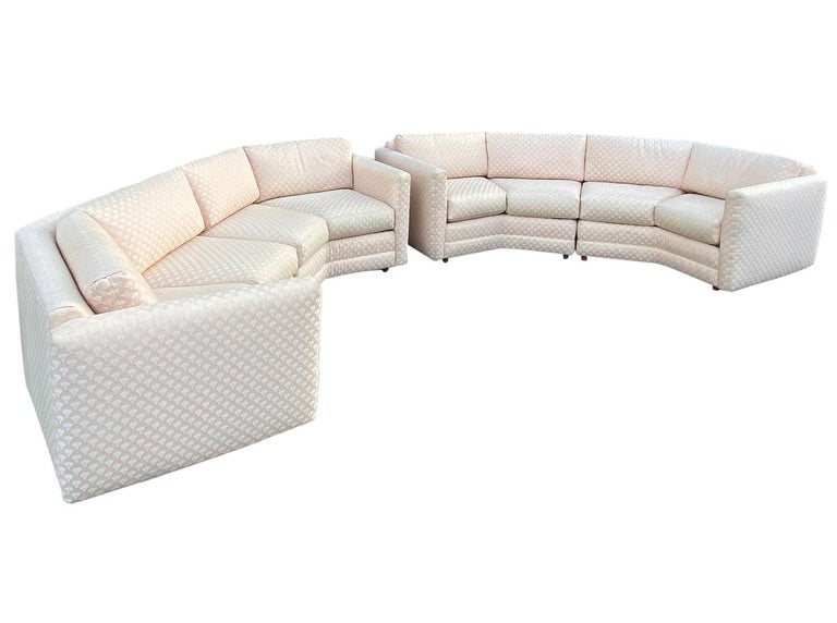 Pair of Mid-Century Modern Octagonal Curved or Circular Sectional Sofas ...