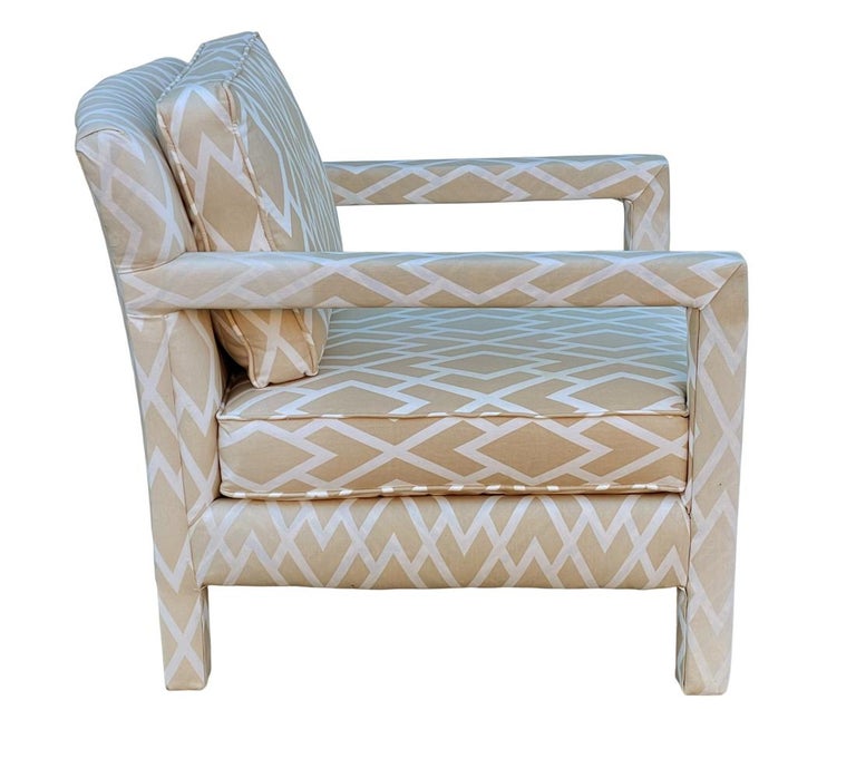Pair of Mid-Century Modern Parsons Armchair Lounge Chairs with Open ...