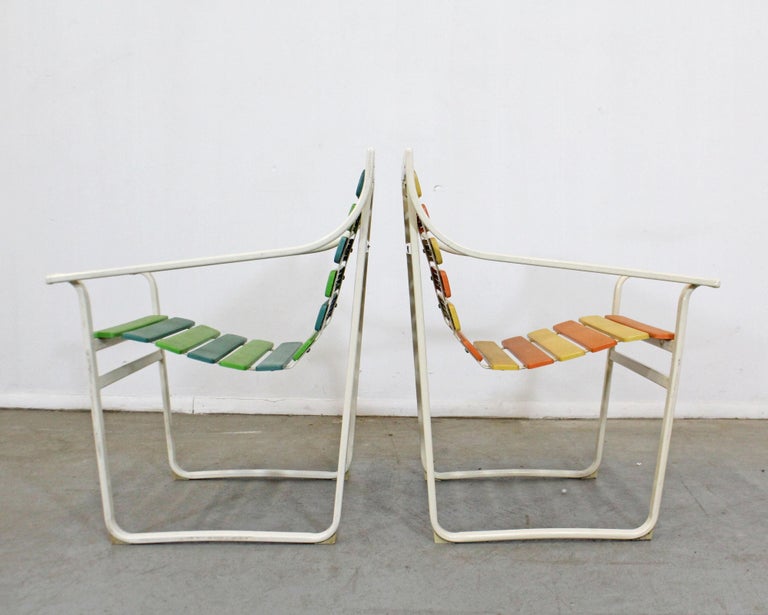 Pair of Mid-Century Modern Rare Samsonite Outdoor Patio Steel Tube ...