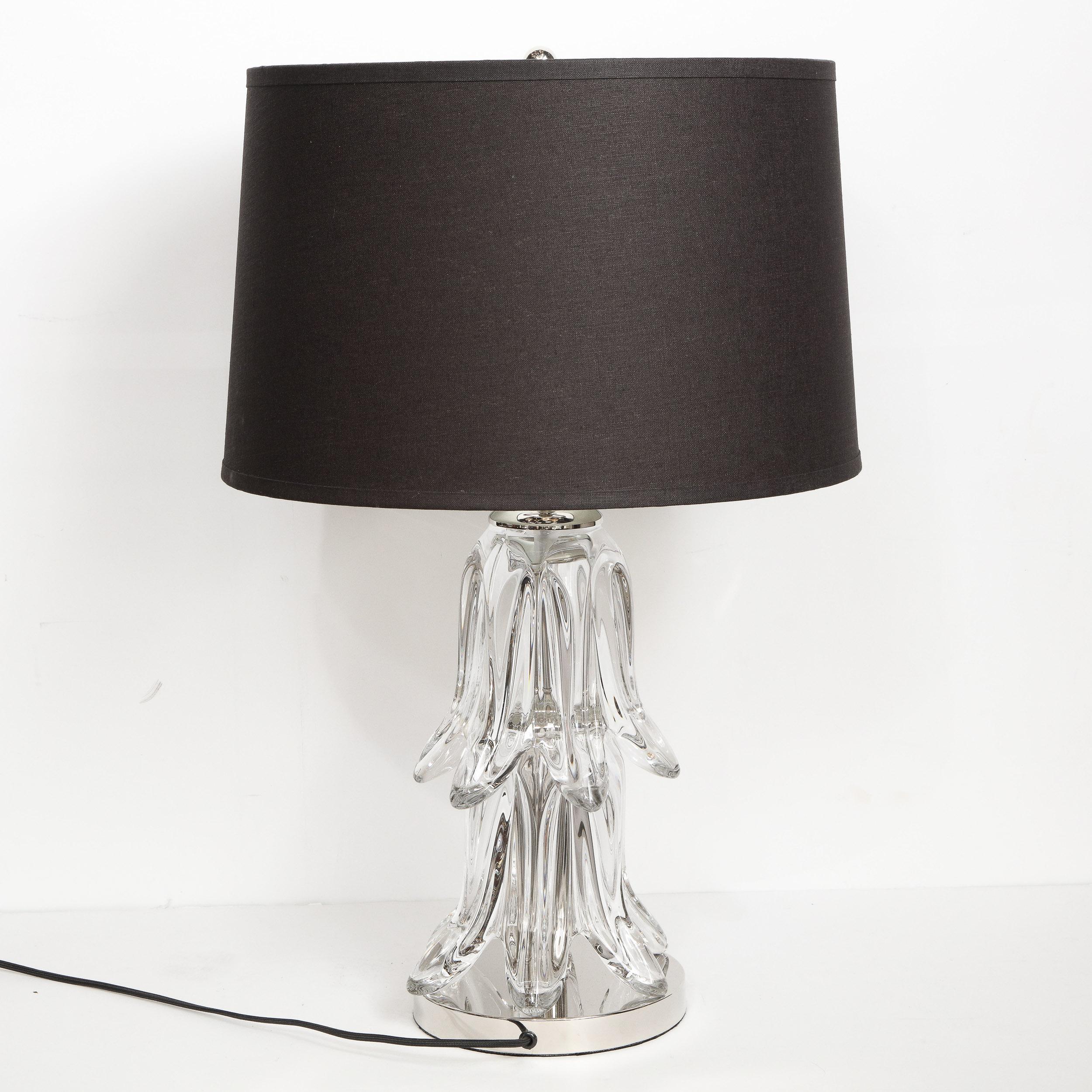 Pair of Mid-Century Modern Sculptural Translucent Glass and Chrome ...