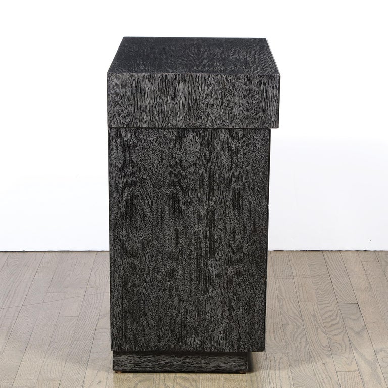 Pair of Mid-Century Modern Shadow Box Design Nightstands in Silver ...