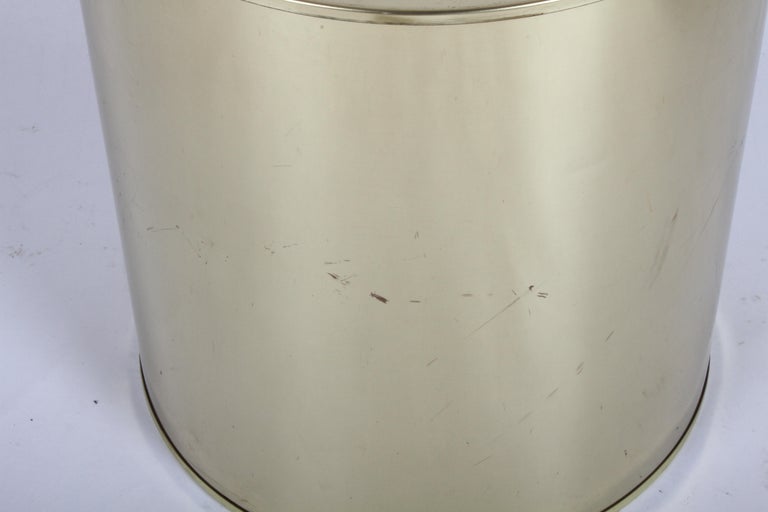 Pair of Mid-Century Modern Signed Curtis Jeré Brass Drum End Tables at ...