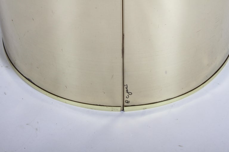 Pair of Mid-Century Modern Signed Curtis Jeré Brass Drum End Tables at ...