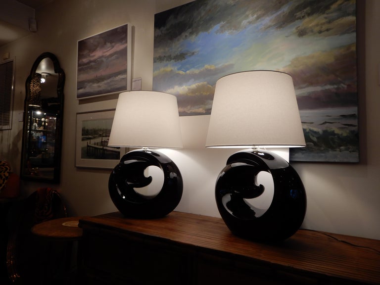 Pair of Mid-Century Modern, Statement Table Lamps For Sale at 1stDibs