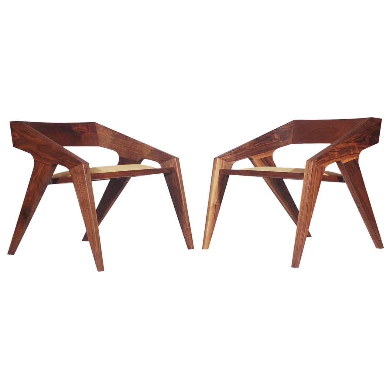 Scandinavian Leather Sling Lounge Chair and Ottoman at 1stDibs