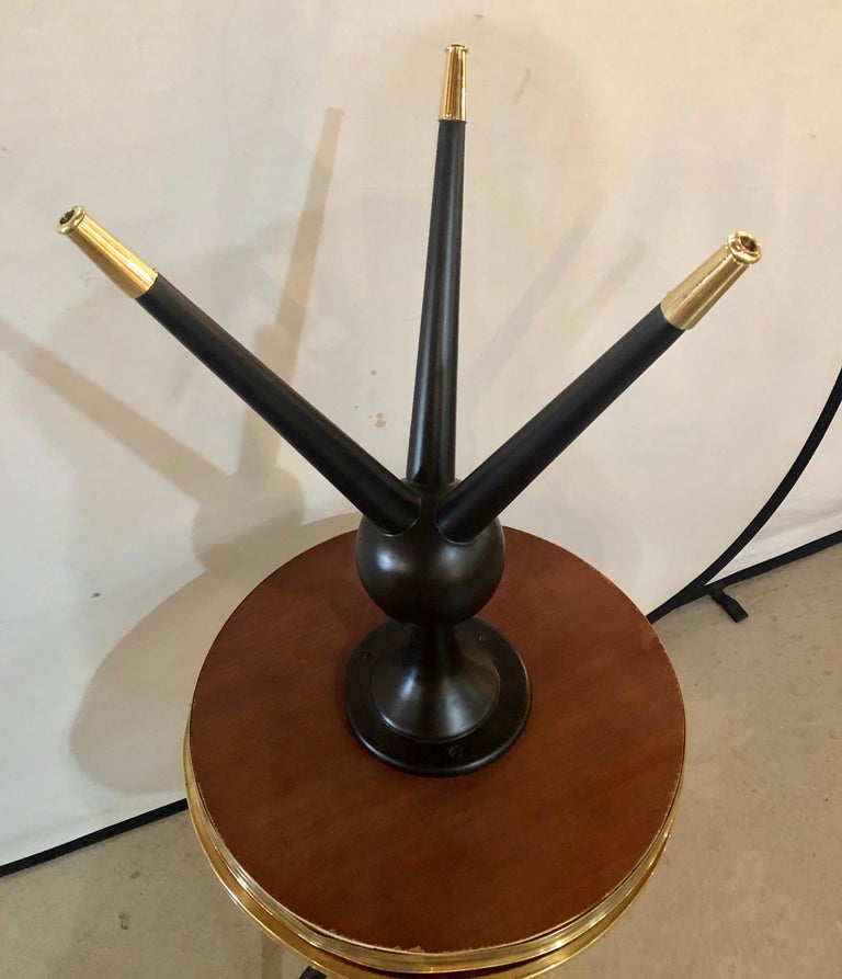 Pair of Mid-Century Modern Style Ebony Bronze Base and Rosewood End ...