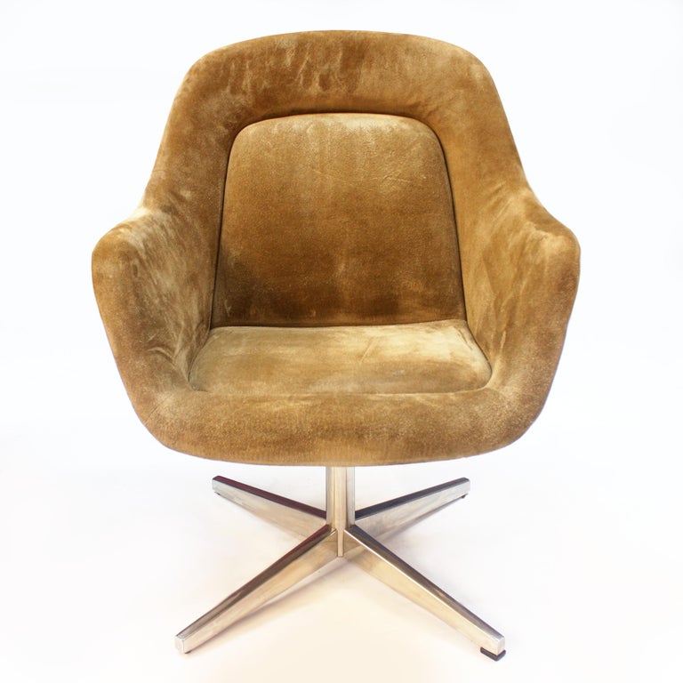 Pair of Mid-Century Modern Suede Side / Guest Chairs by Max Pearson for ...