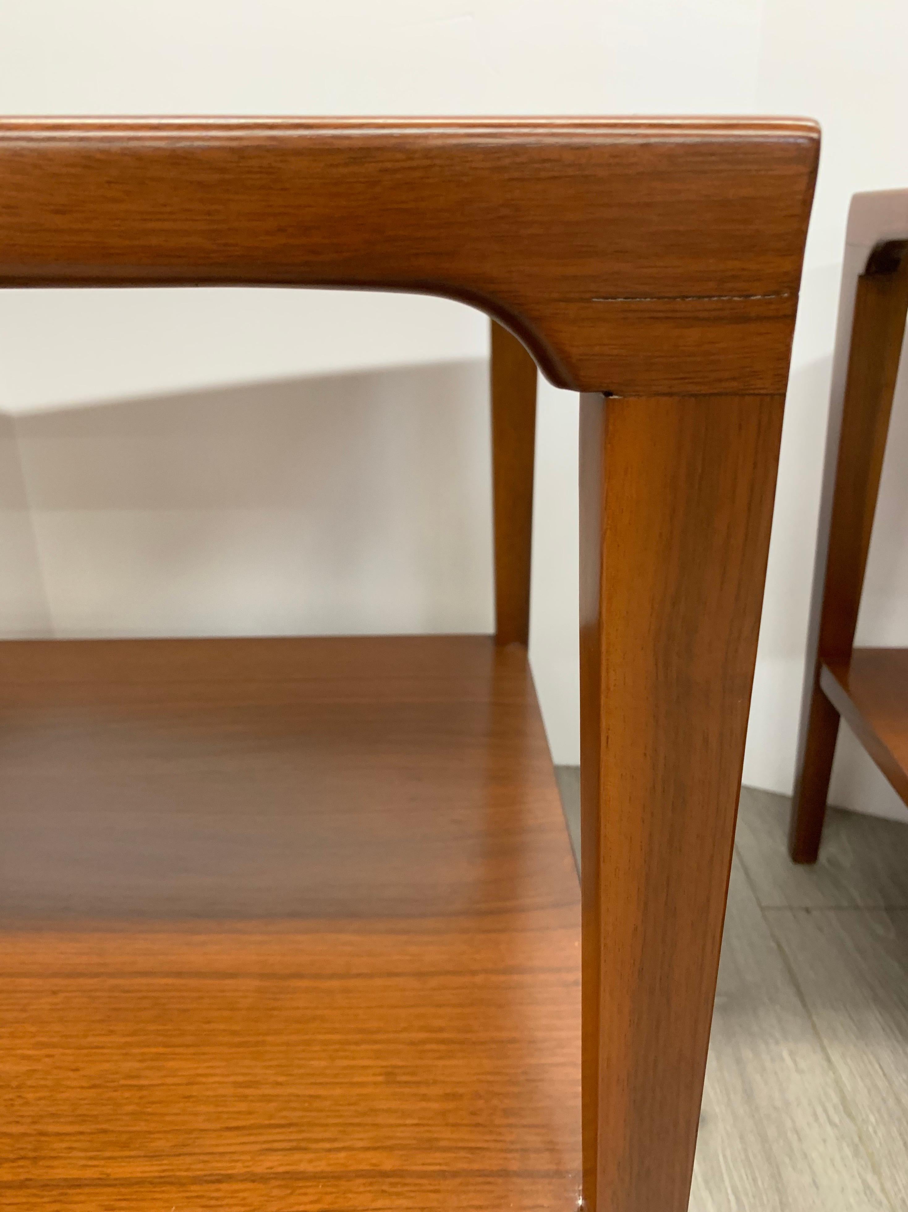 Pair of Mid-Century Modern Tile Top Walnut End Tables at 1stDibs