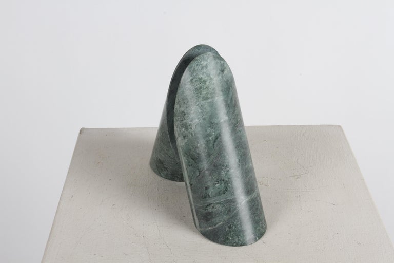 Pair of Mid-Century Modern Verde Alpi Marble Angled Cylinder Form ...