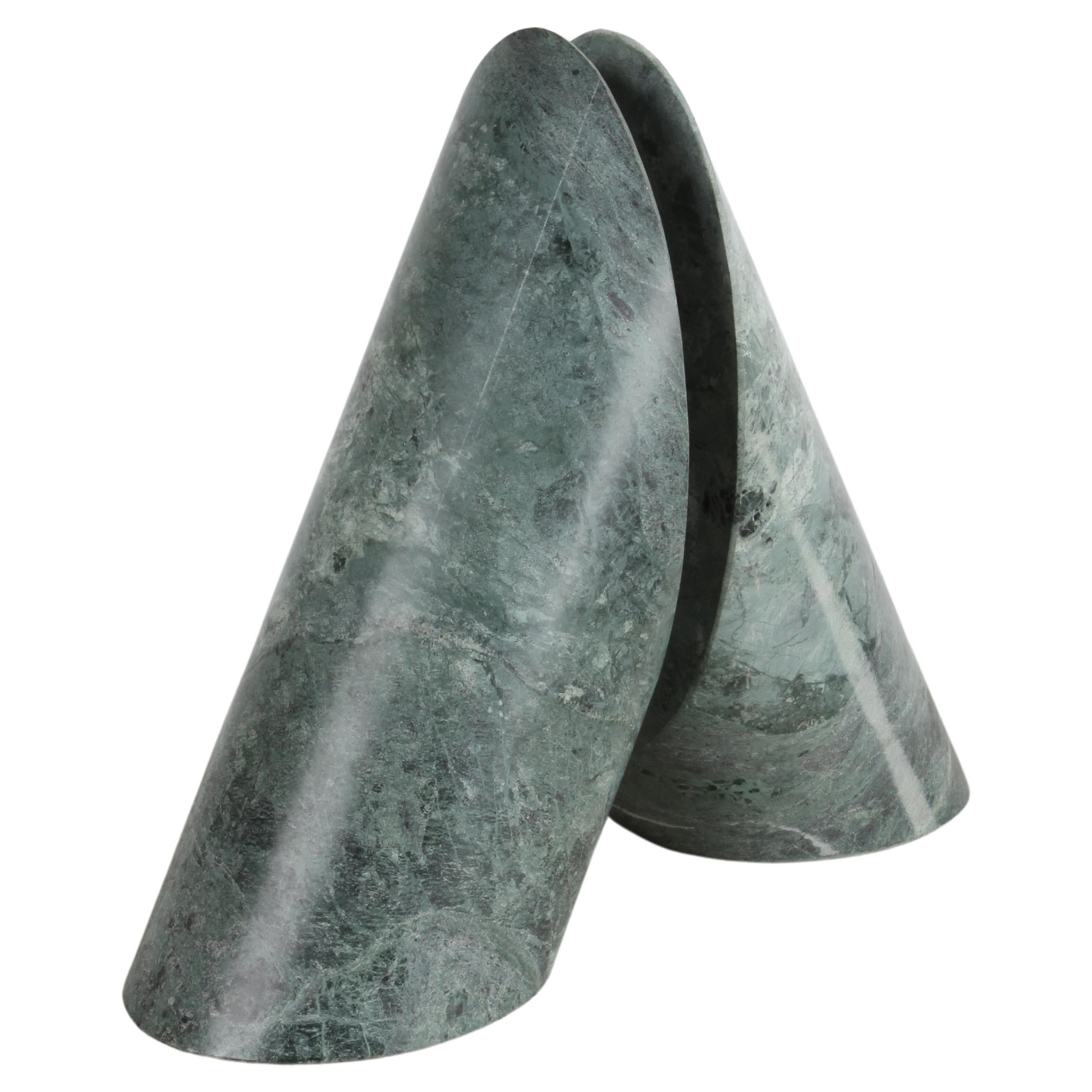 Pair of Mid-Century Modern Verde Alpi Marble Angled Cylinder Form ...