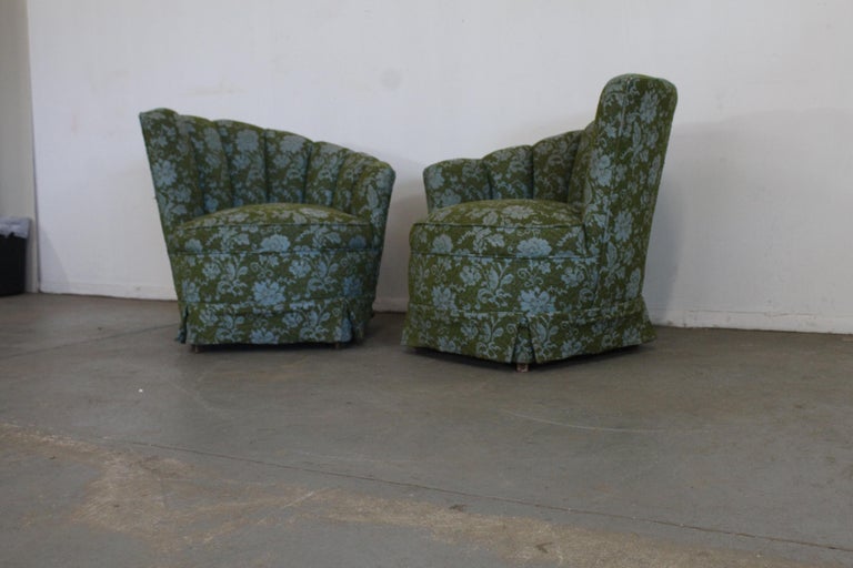 Pair of Mid-Century Modern Corkscrew Club Chairs For Sale at 1stDibs