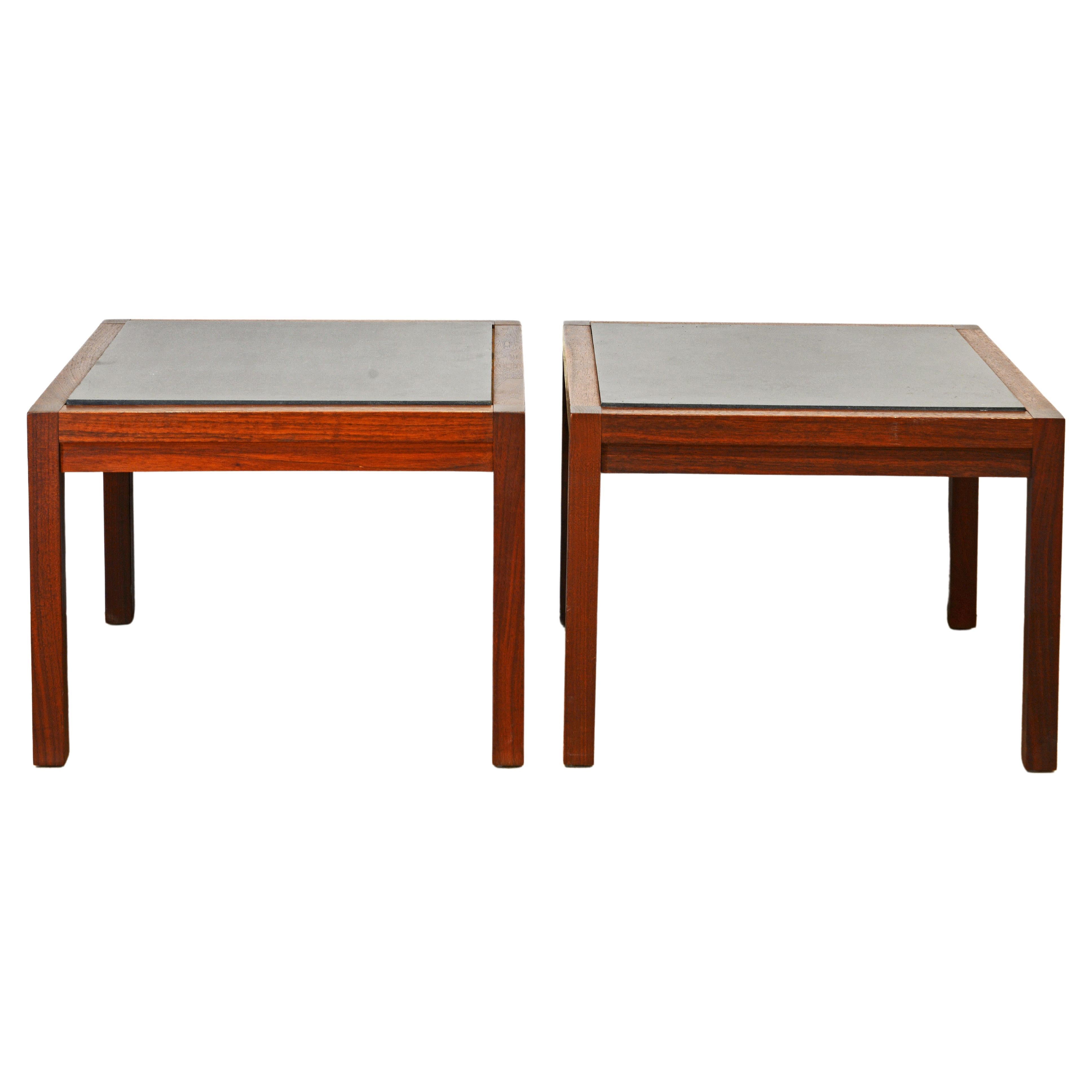 Pair of Modern Walnut and Slate Tables by Adrian Pearsall for Craft ...