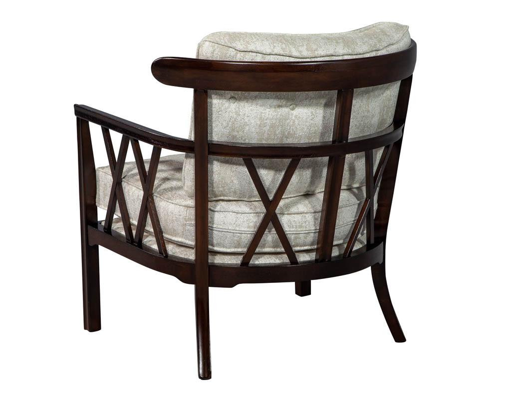 Pair of Mid-Century Modern Walnut X-Back Club Chairs at 1stDibs