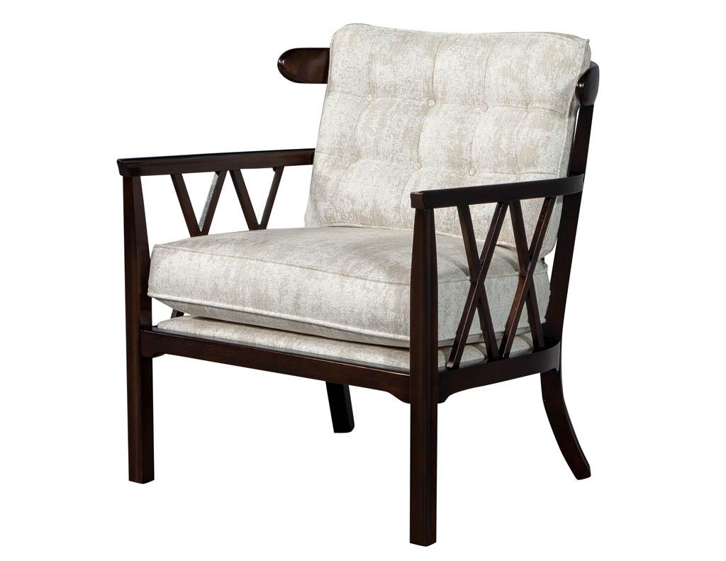 Pair of Mid-Century Modern Walnut X-Back Club Chairs at 1stDibs