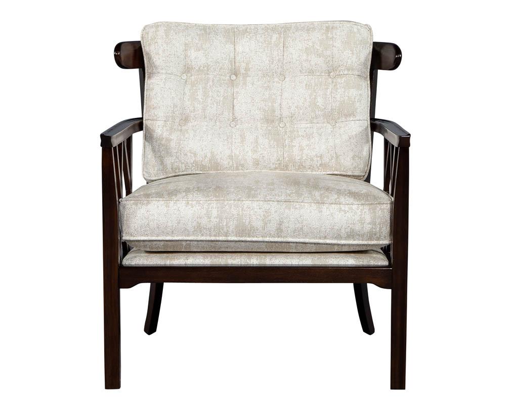 Pair of Mid-Century Modern Walnut X-Back Club Chairs at 1stDibs