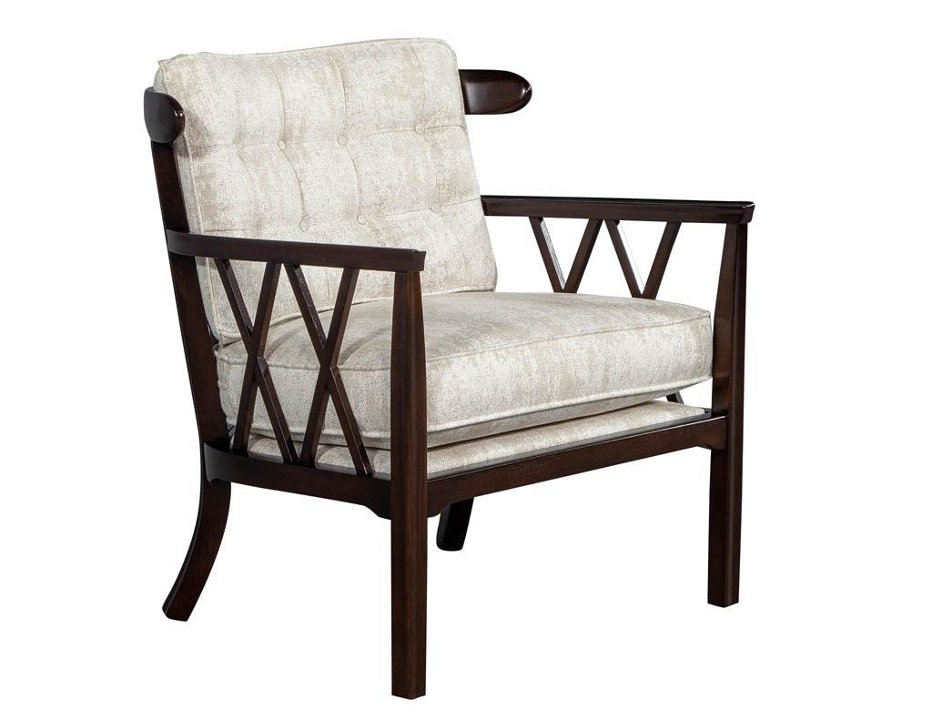 Pair of Mid-Century Modern Walnut X-Back Club Chairs at 1stDibs