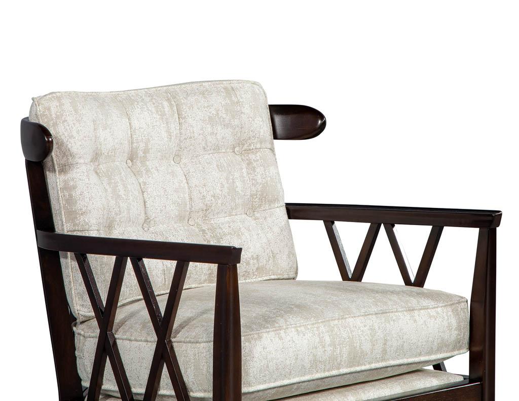 Pair of Mid-Century Modern Walnut X-Back Club Chairs at 1stDibs