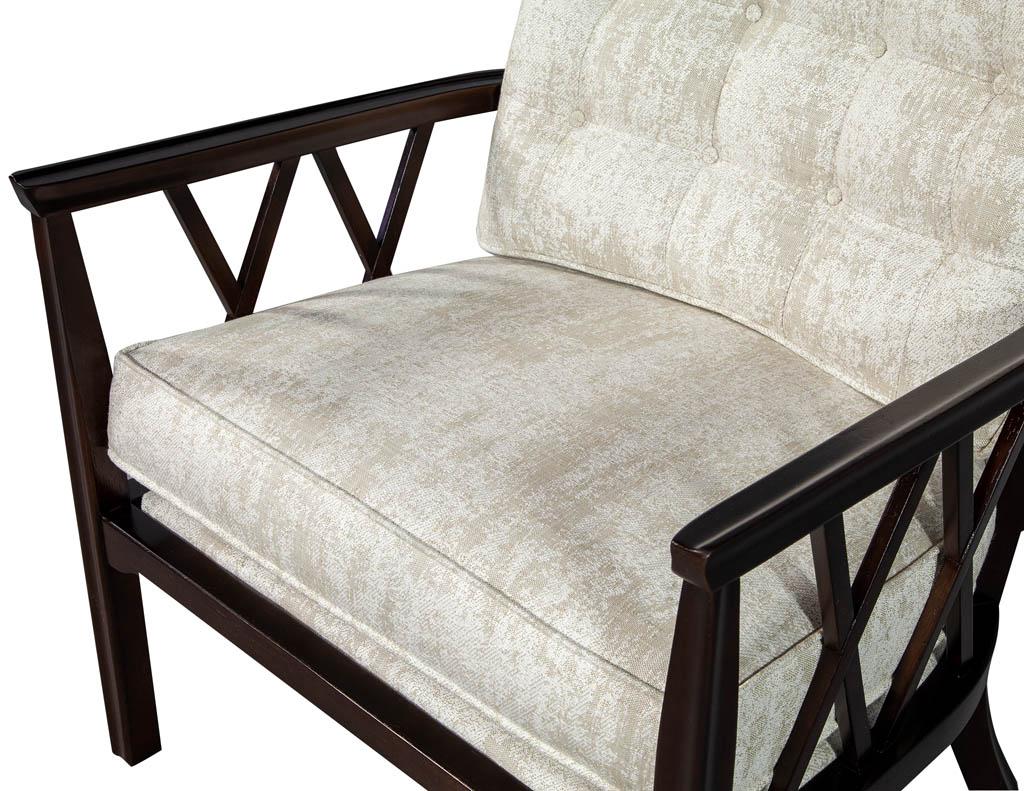 Pair of Mid-Century Modern Walnut X-Back Club Chairs at 1stDibs