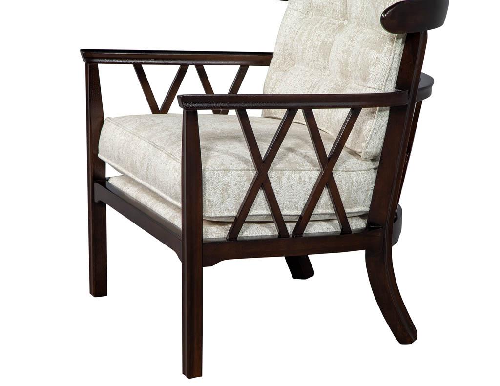 Pair of Mid-Century Modern Walnut X-Back Club Chairs at 1stDibs