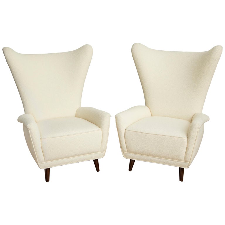 Pair of Mid-Century Modern Wingback Lounge Chairs at 1stDibs