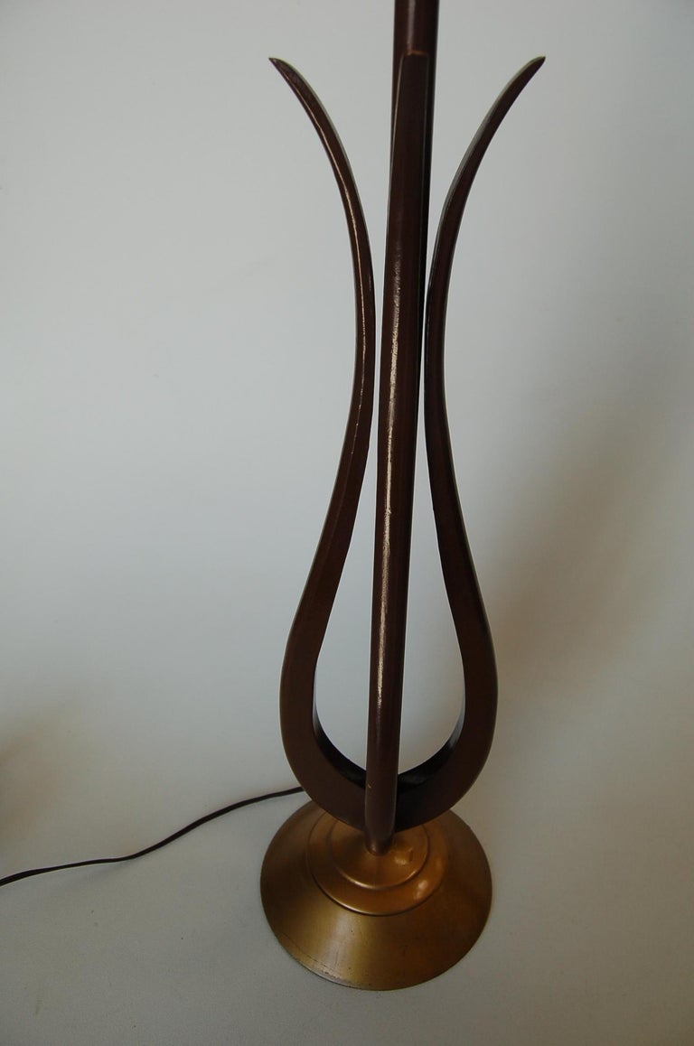 Pair of Mid-Century Modernist Tulip Shaped Sculptural Wood Table Lamps ...