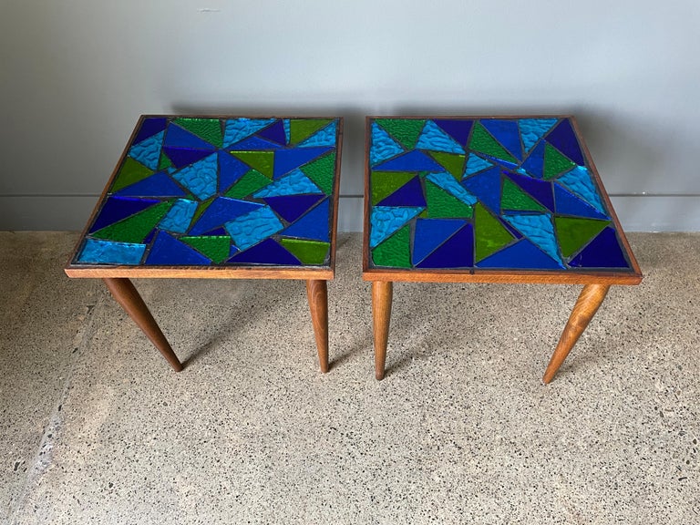 Pair Of Mid Century Mosaic Tile Side Tables by Georges Briard For Sale ...