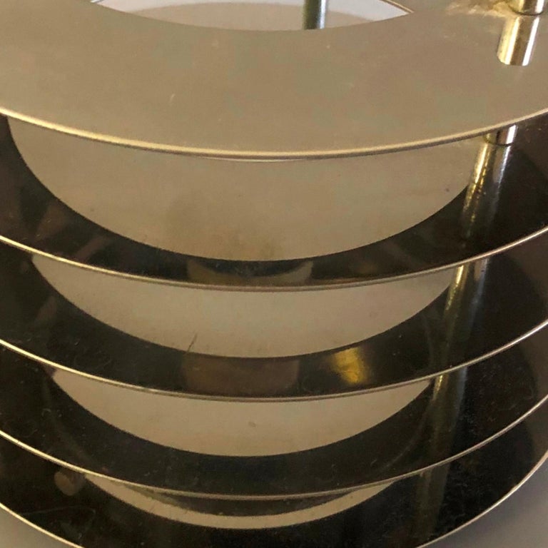 Pair of Mid-Century Murano Smoked Glass Chromed Discs Table Lamp, Italy ...