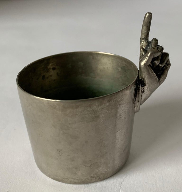 Pair of Midcentury Napier Silver Plated Finger Jiggers at 1stDibs