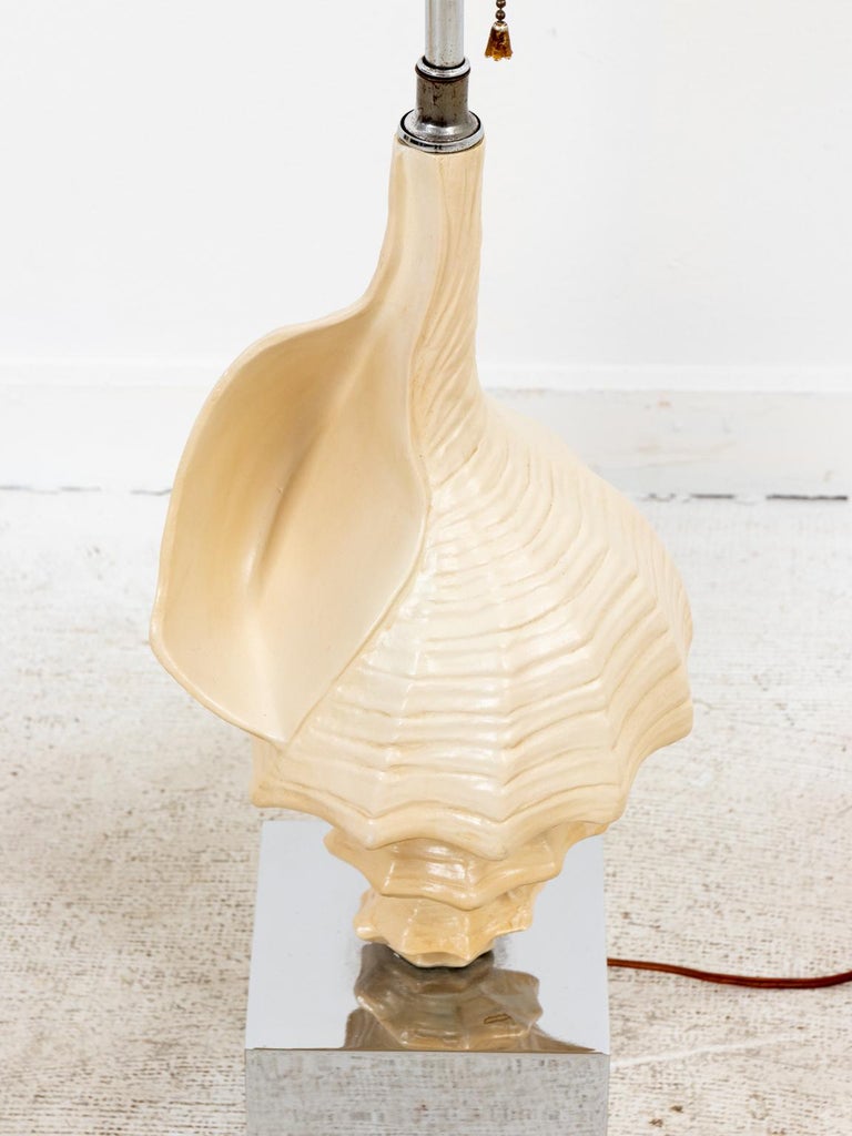 Pair of Midcentury Nautical Ceramic Shell Lamps at 1stDibs