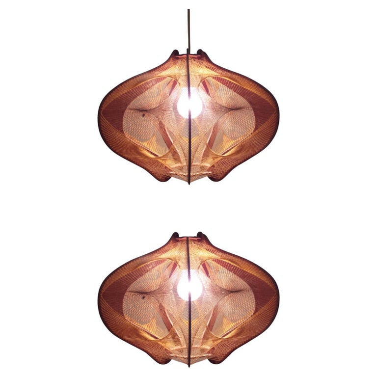 Pair of Mid Century Pendants in Style of Paul Secon, 1960s at 1stDibs
