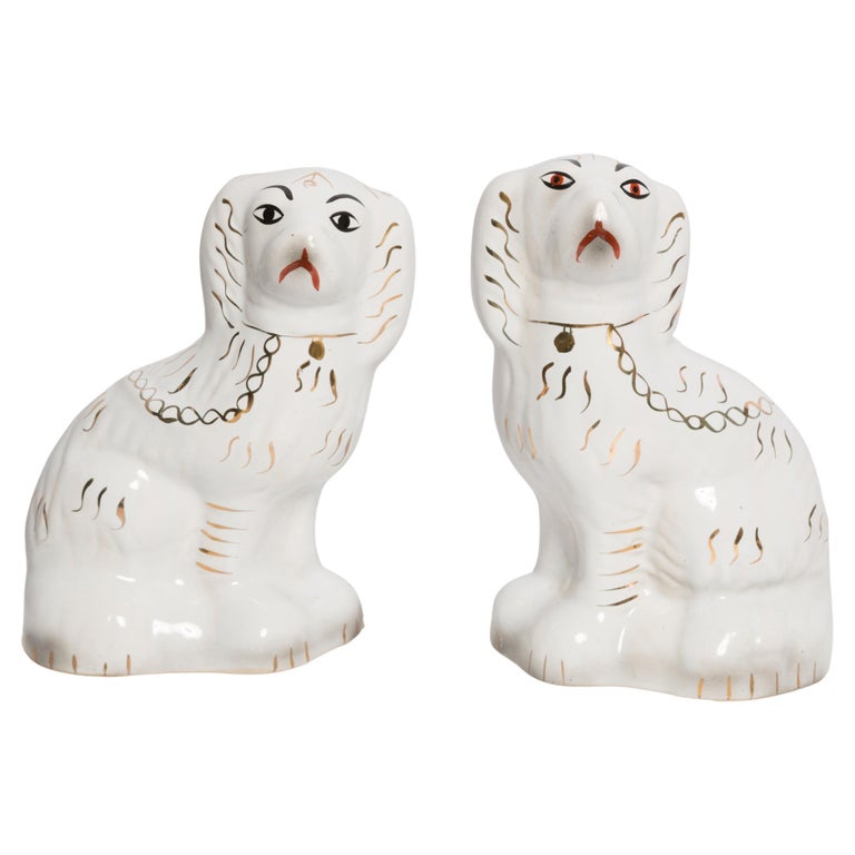 Pair of Mid Century Pottery Yorkshire Dogs Sculpture Staffordshire ...